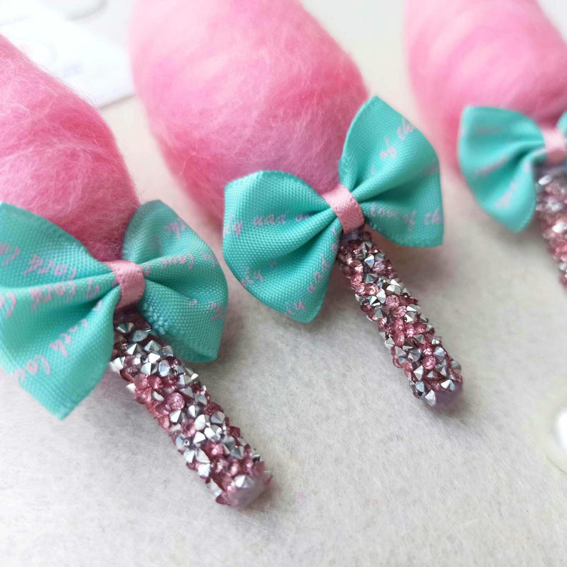 Pastel Pink Cotton Candy Christmas Ornaments – Set of 3 Handmade ...