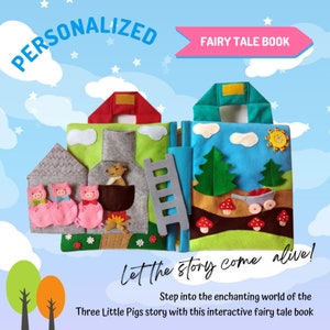 Personalized Fairytale Book 'three Little Pigs' Finger Puppets Play ...
