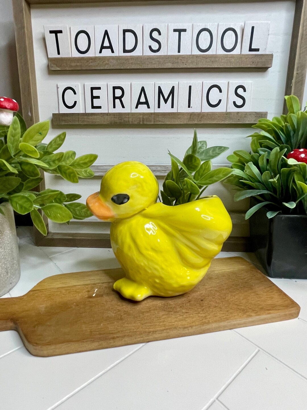 RUBBER DUCK Planter /scrubby Holder/salt Cellar- a Handmade, One-of-a ...