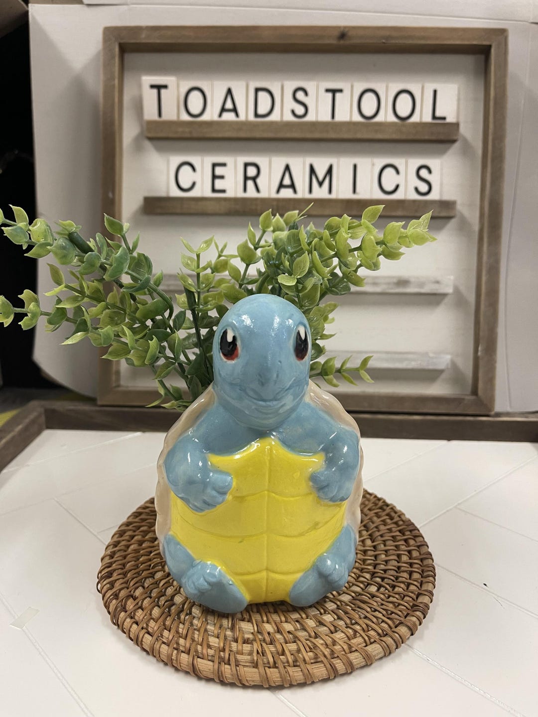 Handmade Turtle Planter – Cute Nerdy Pottery Gift – Squirtle Inspired ...