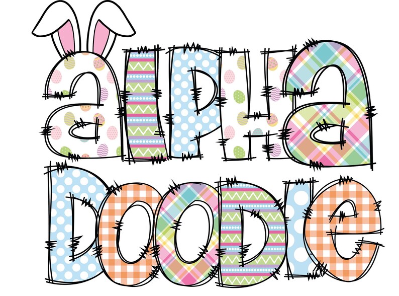 Easter Alphabet Letters PNG Bundle, Easter Eggs, Spring Floral, Easter ...