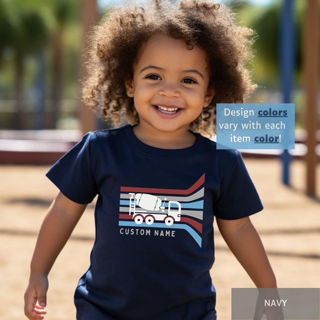 Personalized Cement Truck Shirt, Custom Concrete Mixer Tee, Kid Truck ...