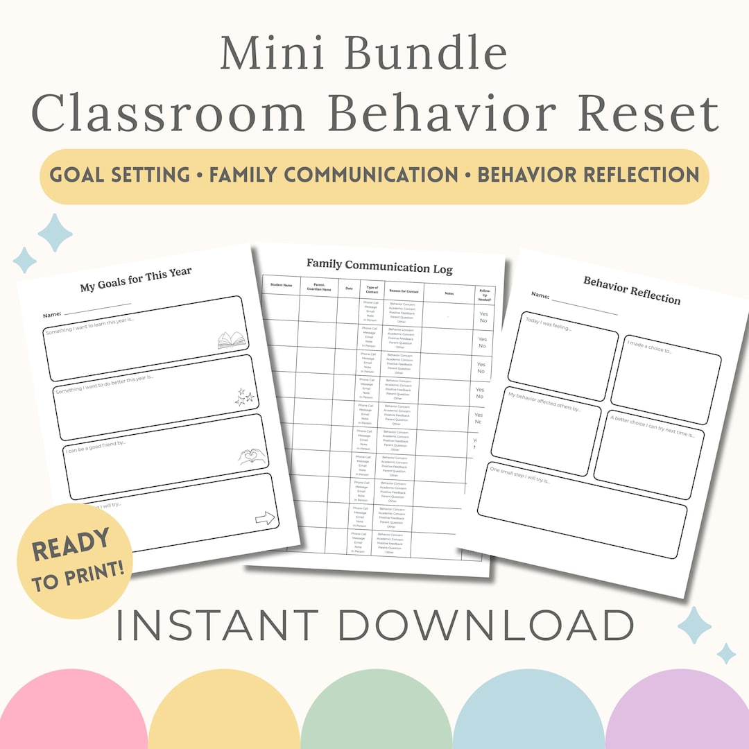 January Classroom Reset Mini Bundle | Behavior Reflection, Goal Setting ...