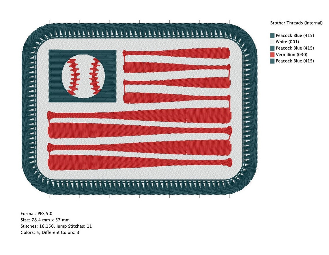 Embroider -file -baseball-patch-design-sports-gifts - Etsy
