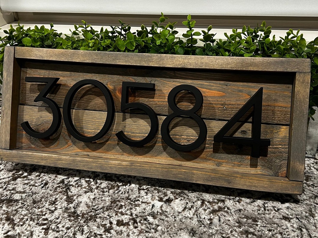 Modern House Number Sign - Wood Number Sign - Address Plaque - Etsy