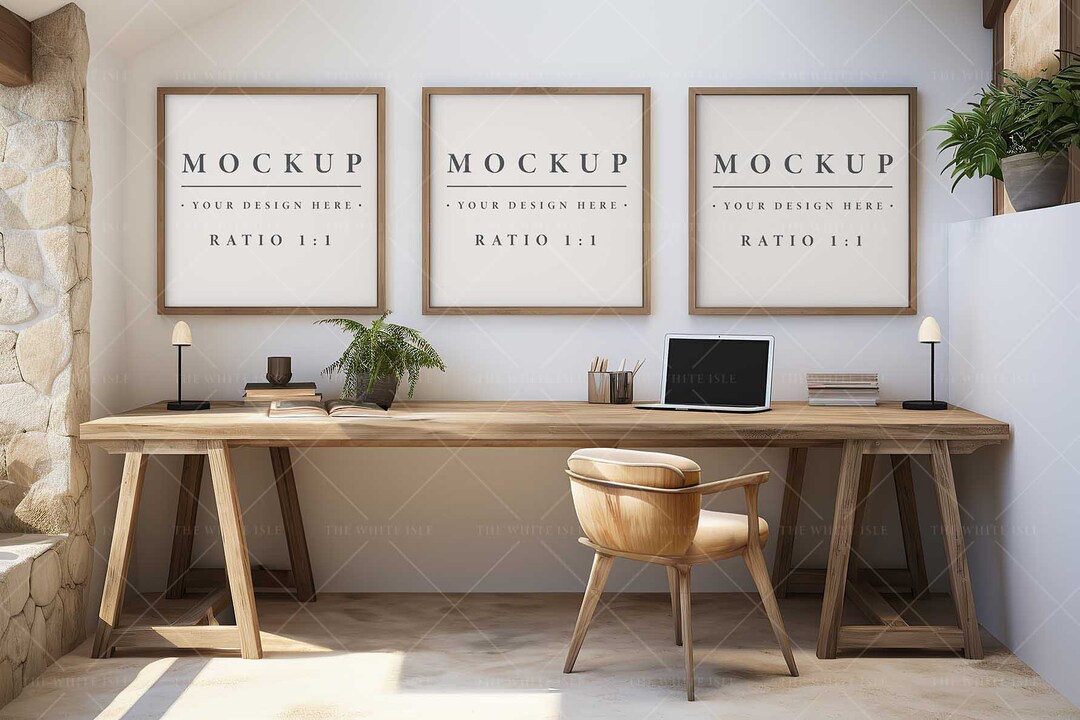 Rustic Office Space Mockup, Wall Art Mockup, Stone Country House Mockup ...