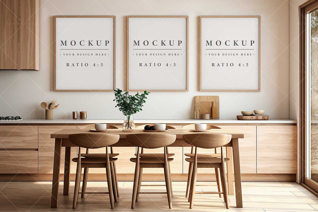 Kitchen Frame Mockup, Picture Mockup, Modern Scandi Interior, Dining ...