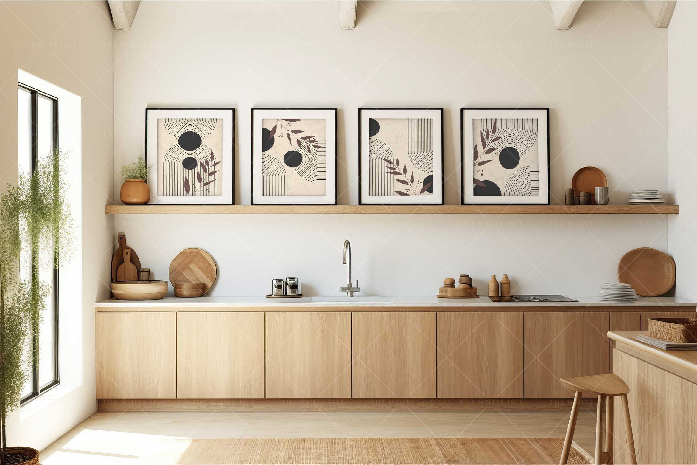 Kitchen Frame Mockup, Modern Scandi Interior, Kitchen Countertop ...