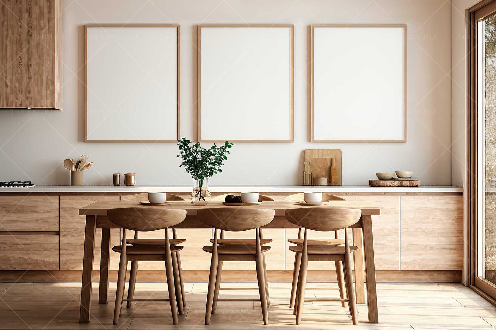 Kitchen Frame Mockup, Picture Mockup, Modern Scandi Interior, Dining ...