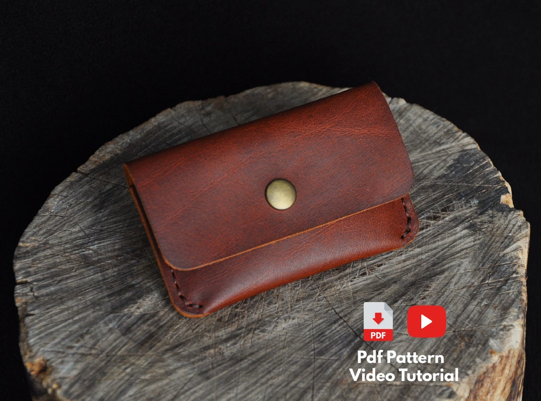 Leather Snap Wallet Card Holder Pattern: Video Tutorial (PDF Pattern ...