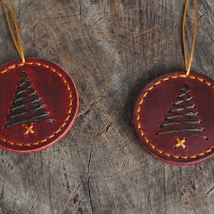 Leather Christmas Tree Ornament Pattern: A4 PDF, Video Tutorial - Etsy