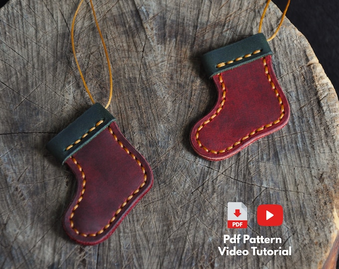 Festive Leather Christmas Ornament Gift - Etsy