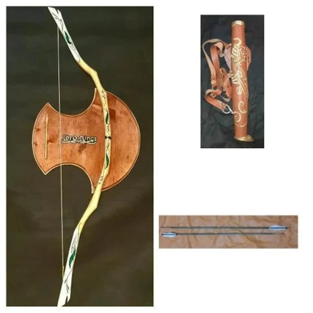 Wood Legolas Bow and Arrow Set Lord of the Rings Legolas Bow Lothlorien ...