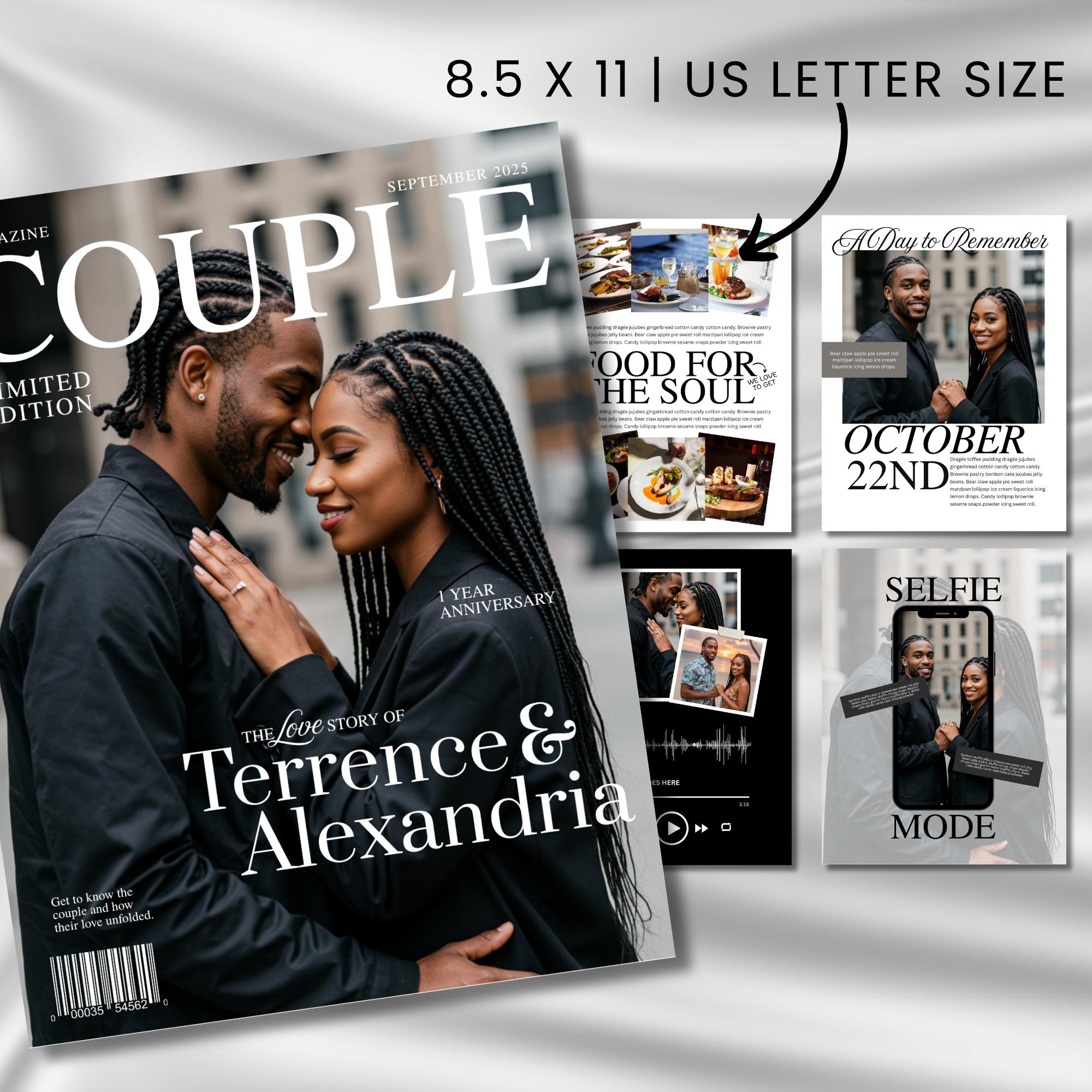 Couples Magazine Template, Editable Photo Book, Digital Keepsake ...