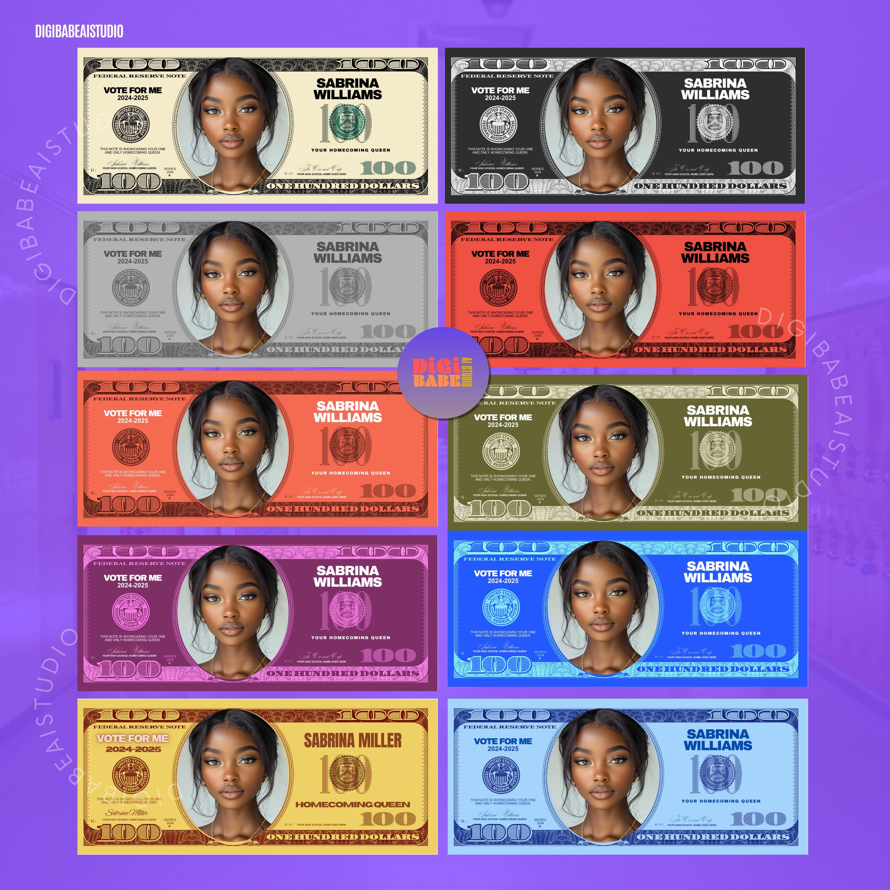 Homecoming Dollar Bill Template, Campaign Money, Editable 100 Dollar ...