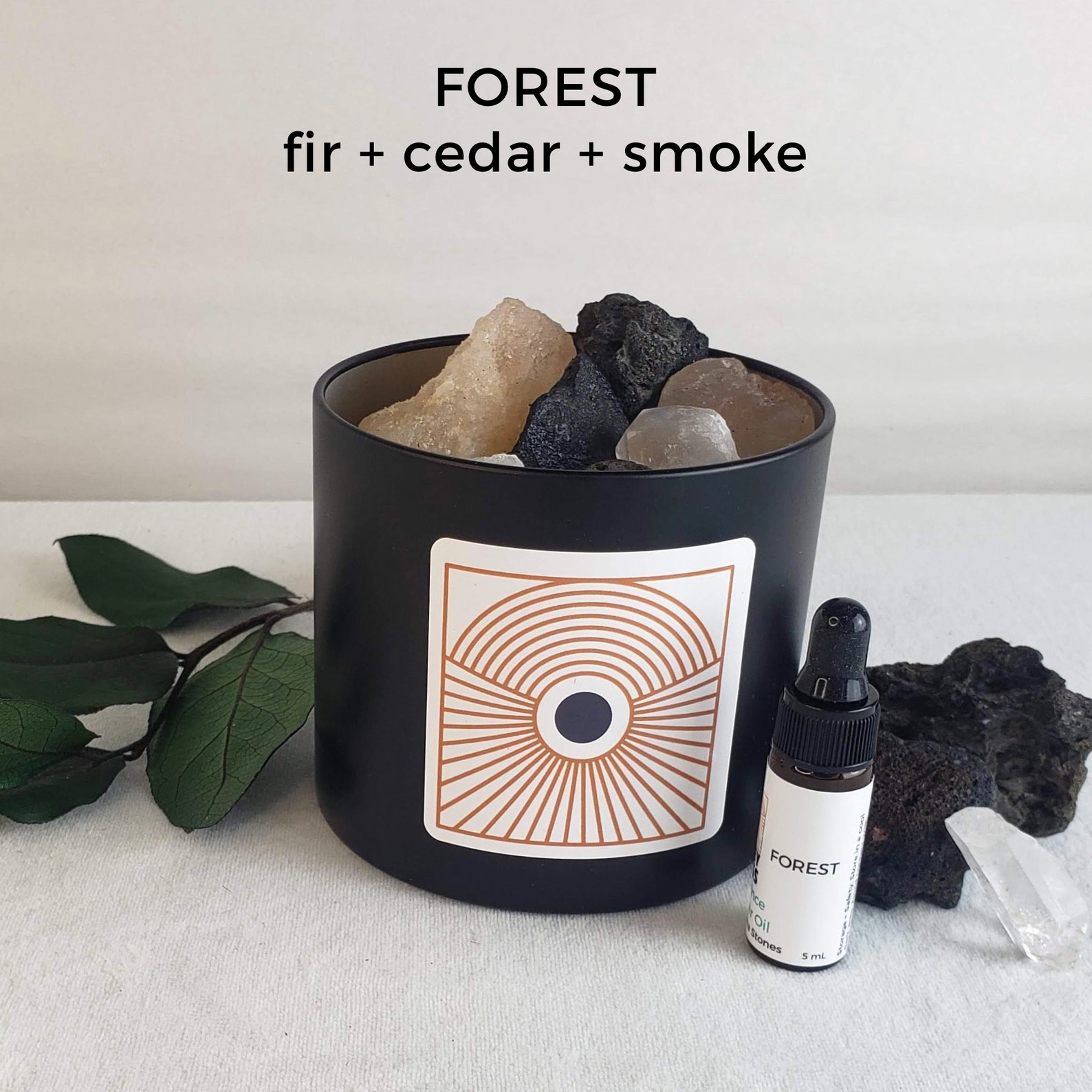 FOREST Aroma Stones Set / Pre-scented Lava Rocks and Crystals ...
