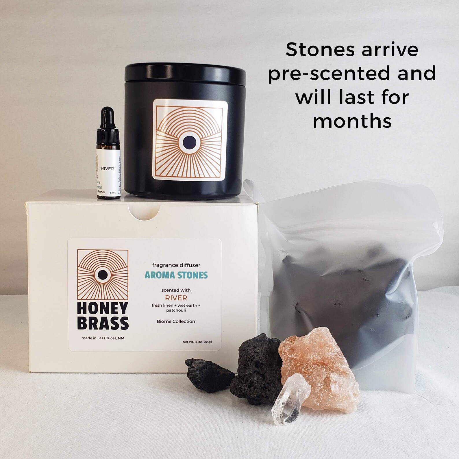 FOREST Aroma Stones Set / Pre-scented Lava Rocks and Crystals ...