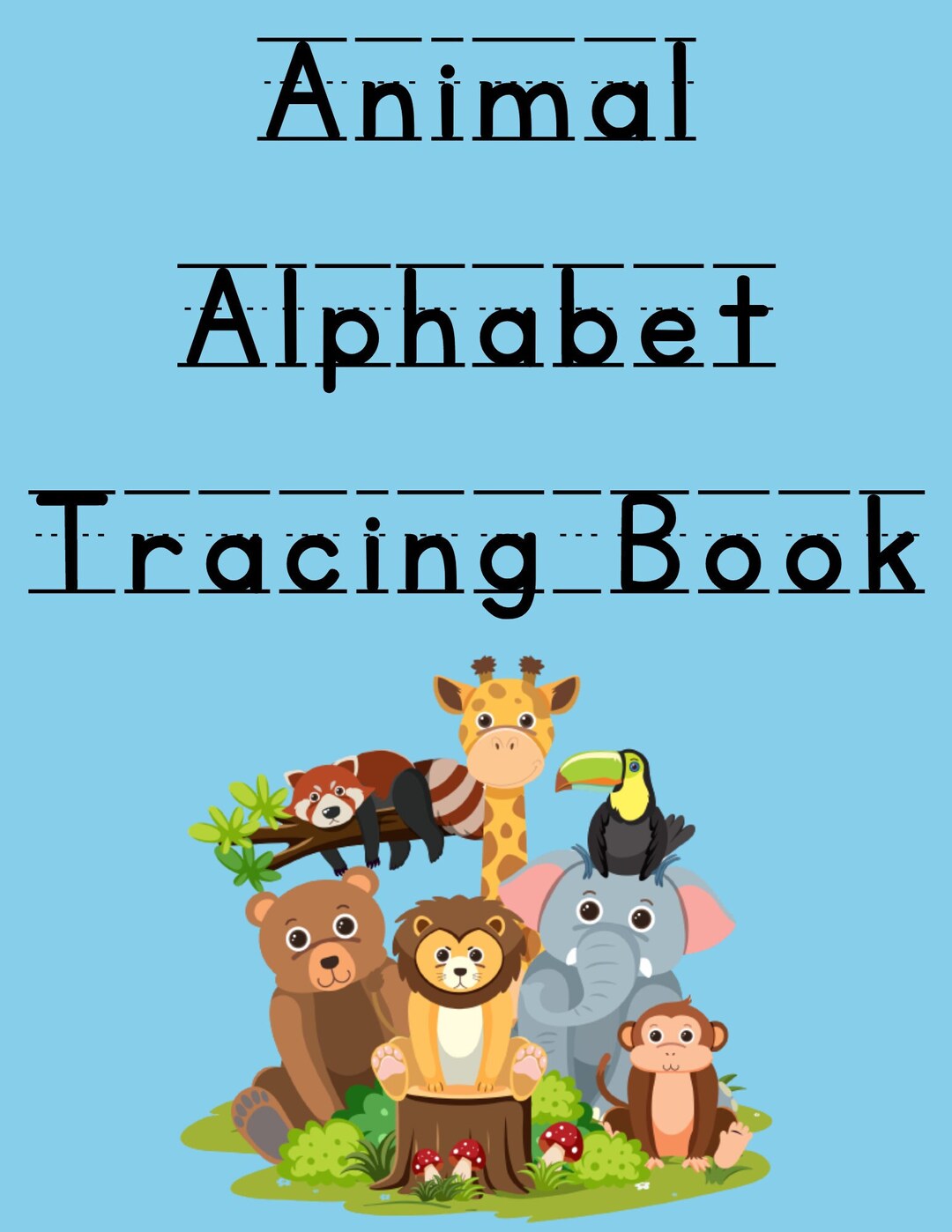 Animal Alphabet Tracing Book Printable Worksheet Kids Writing - Etsy