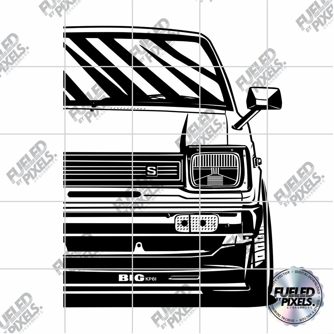 Toyota Starlet Kp61 Front Vectorised - Etsy