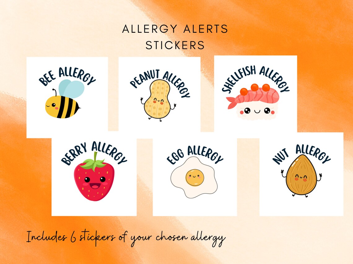 Food Allergy Sticker | Allergy Alert | Allergy Label | - Etsy