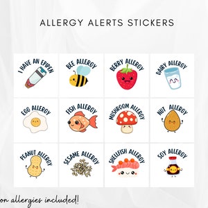 Food Allergy Sticker | Allergy Alert | Allergy Label | - Etsy