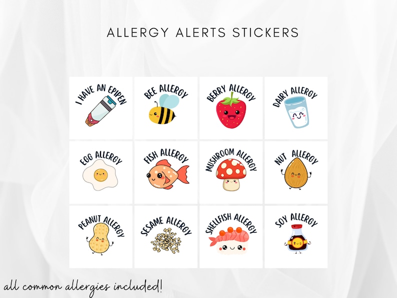 Food Allergy Sticker | Allergy Alert | Allergy Label | - Etsy