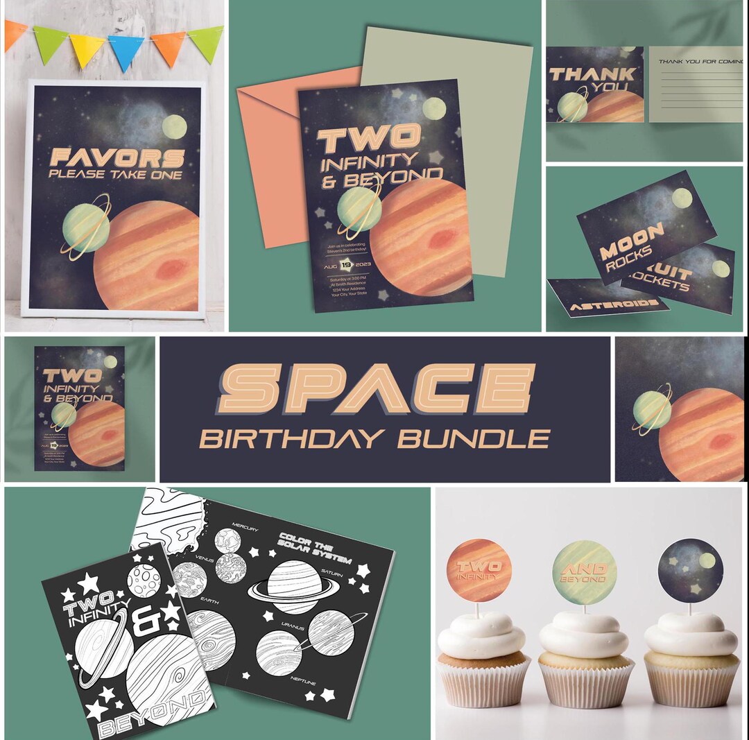 Two Infinity and Beyond Space Party Bundle for 2nd Birthday | Space ...