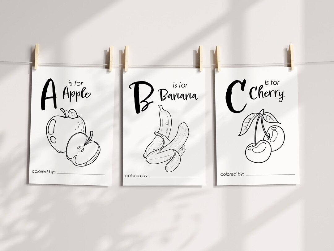 ABC Baby Shower Coloring Book: Fruit Theme, Little Cutie Theme (PDF ...