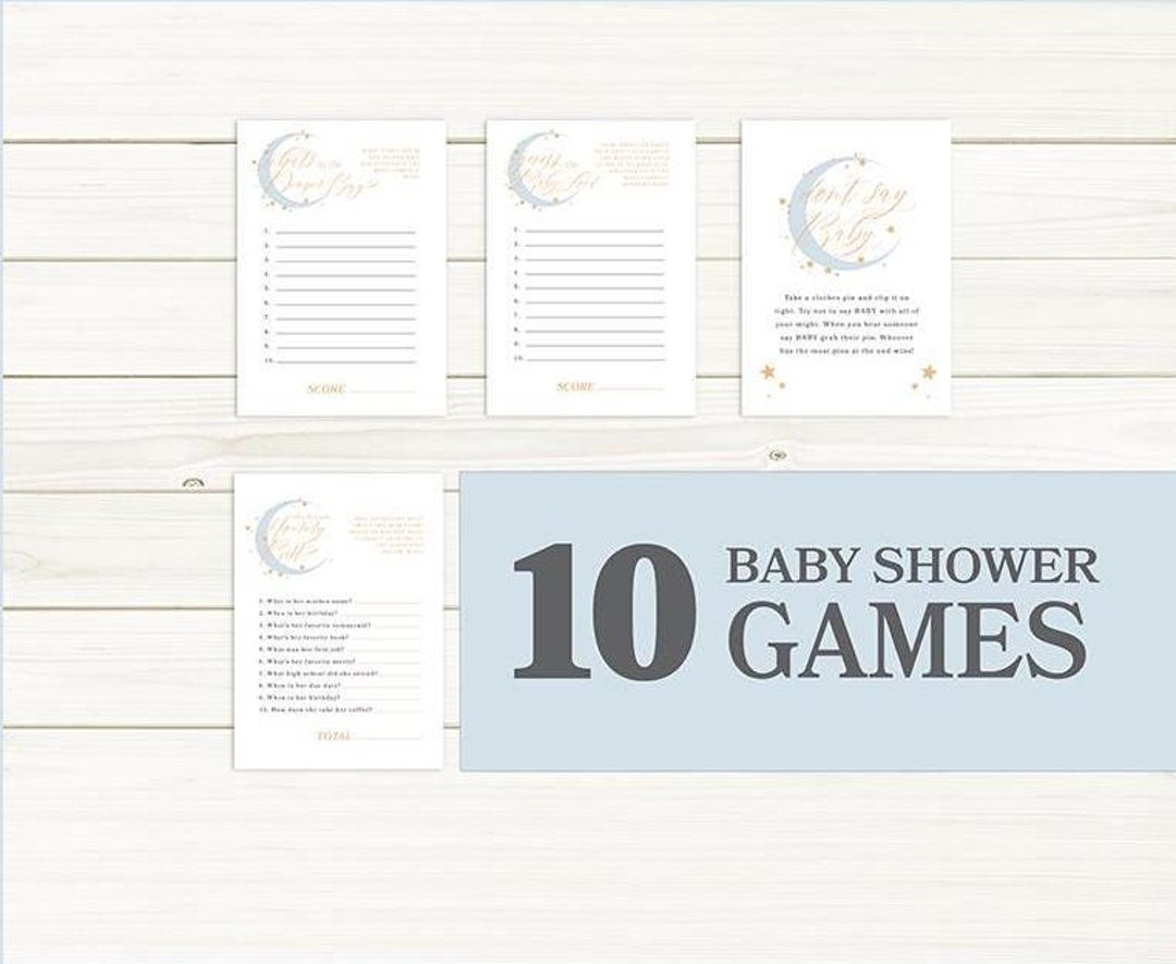 Over the Moon Games Bundle | Baby Shower Games | Printable Baby Shower ...