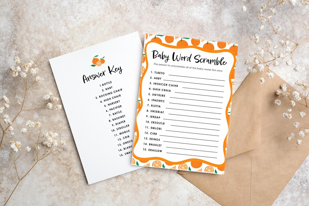 Little Cutie Baby Shower Word Scramble Game (instant Download) - Etsy