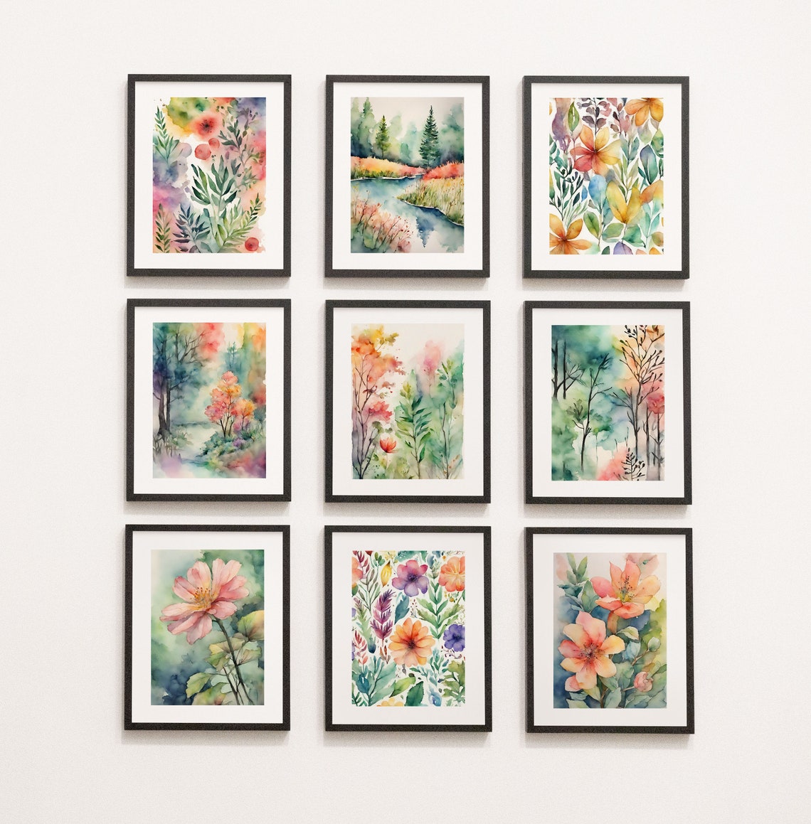 50 Ultimate Watercolored Nature Art Collection : Digital Download ...