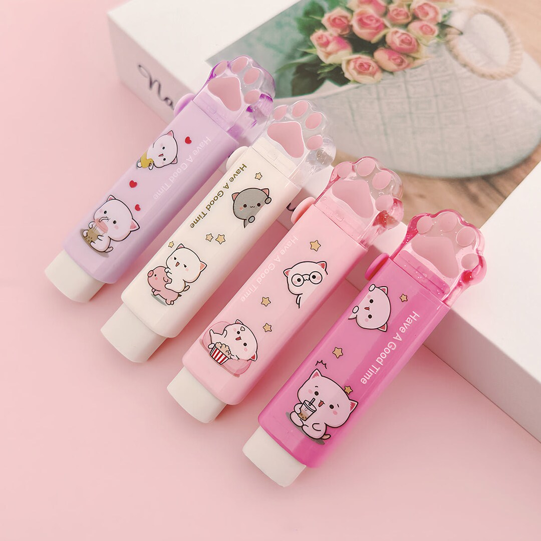 Wrapables Cat Paw Retractable Erasers, Push-pull Design, Stationery ...
