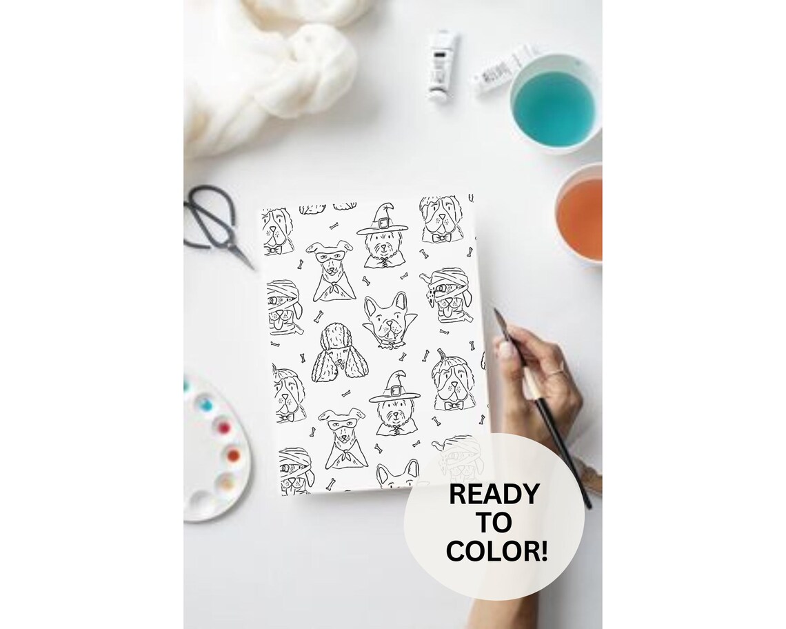 Dog Costumes Coloring Page, Printable Dog Coloring Pages for Kids and ...