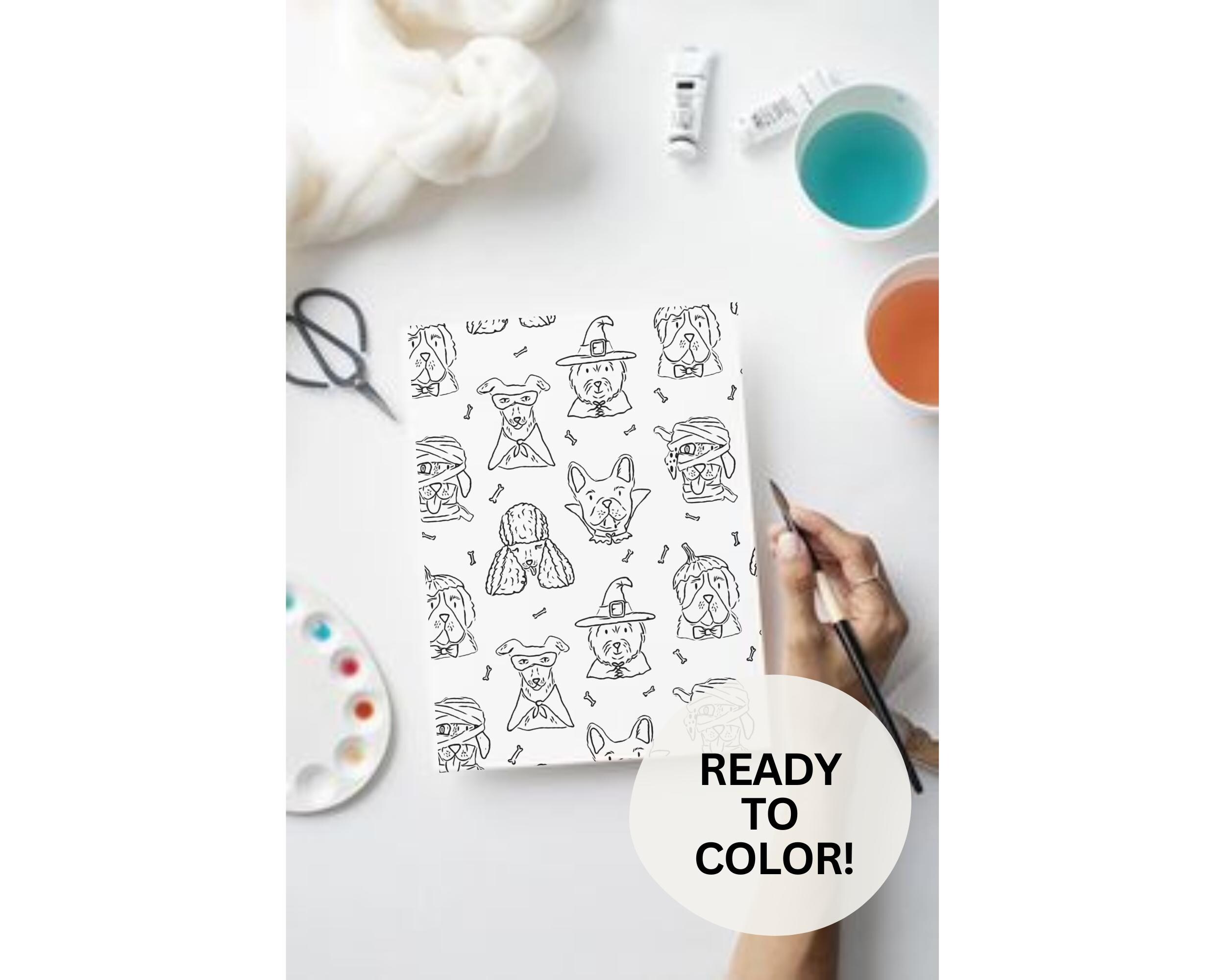 Dog Costumes Coloring Page, Printable Dog Coloring Pages for Kids and ...