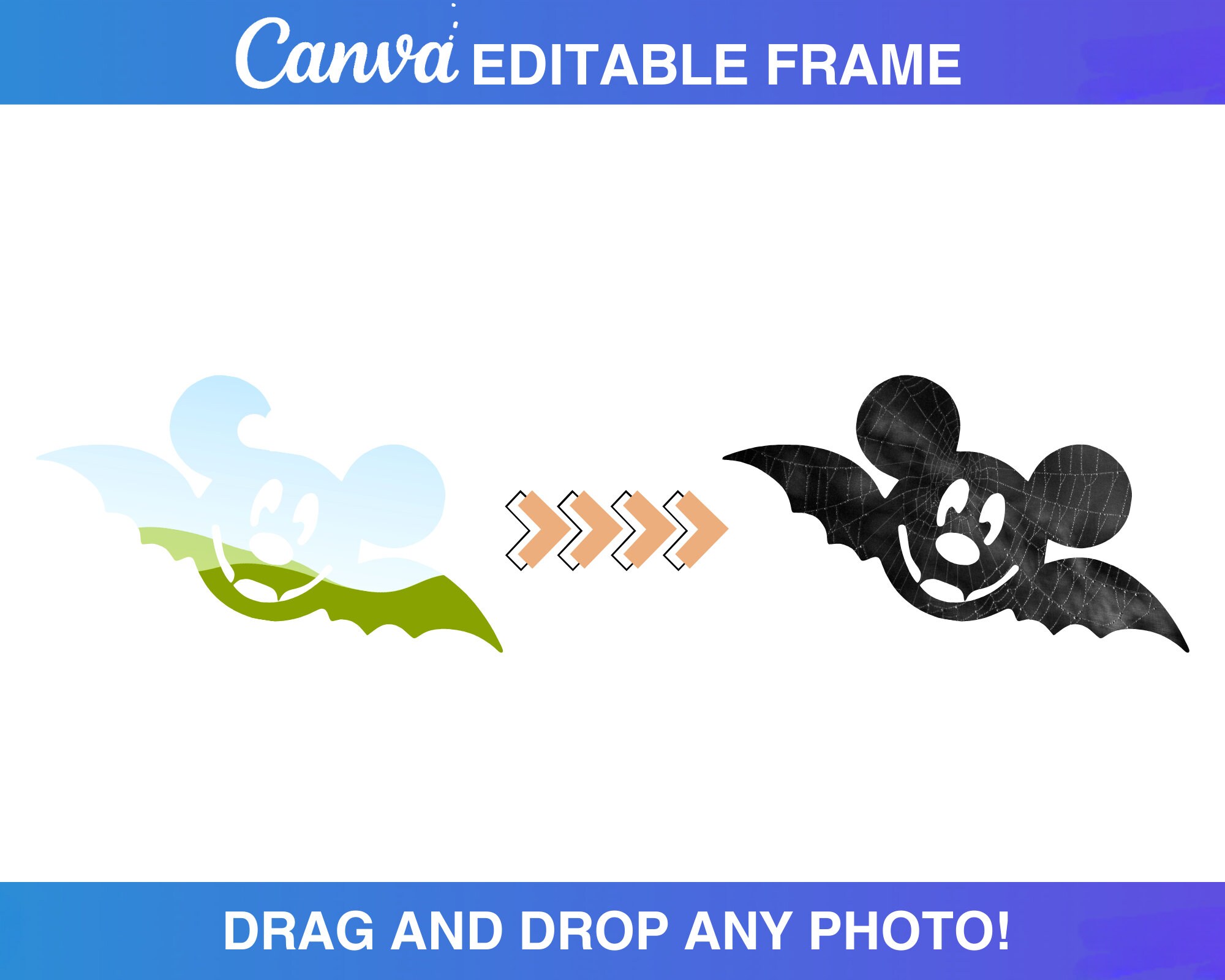 Mickey Mouse Bat Digital Template, Halloween PNG, Digital Template ...