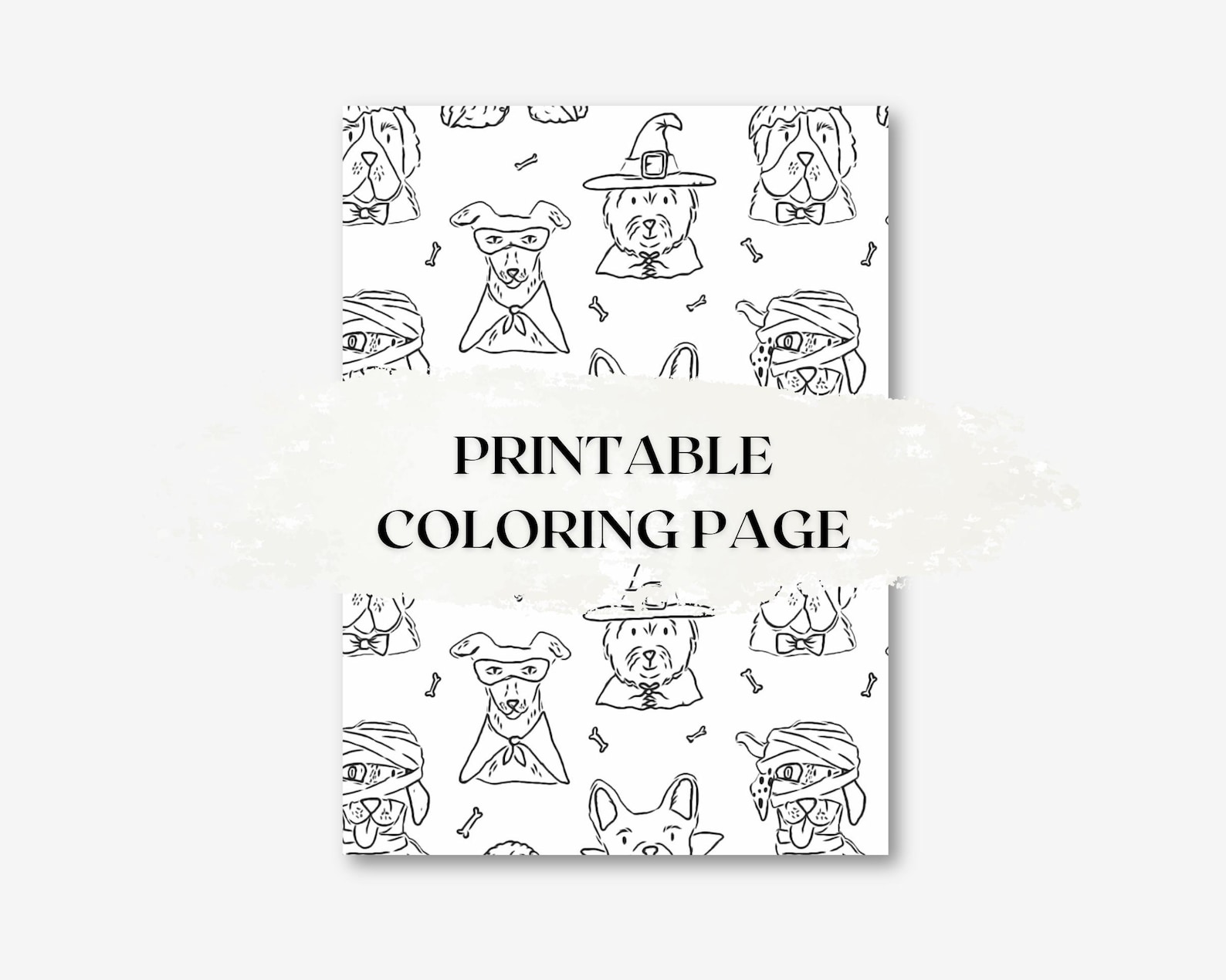 Dog Costumes Coloring Page, Printable Dog Coloring Pages for Kids and ...