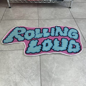 Rolling Loud Music Festival Inspired Rug - Bold Text Statement Floor ...