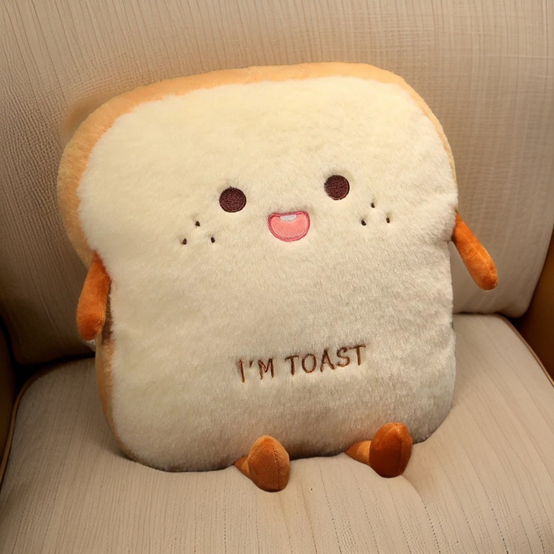 Toast Bread Plush Pillow Cute Funny Food Cushion Soft Stuffed Throw ...