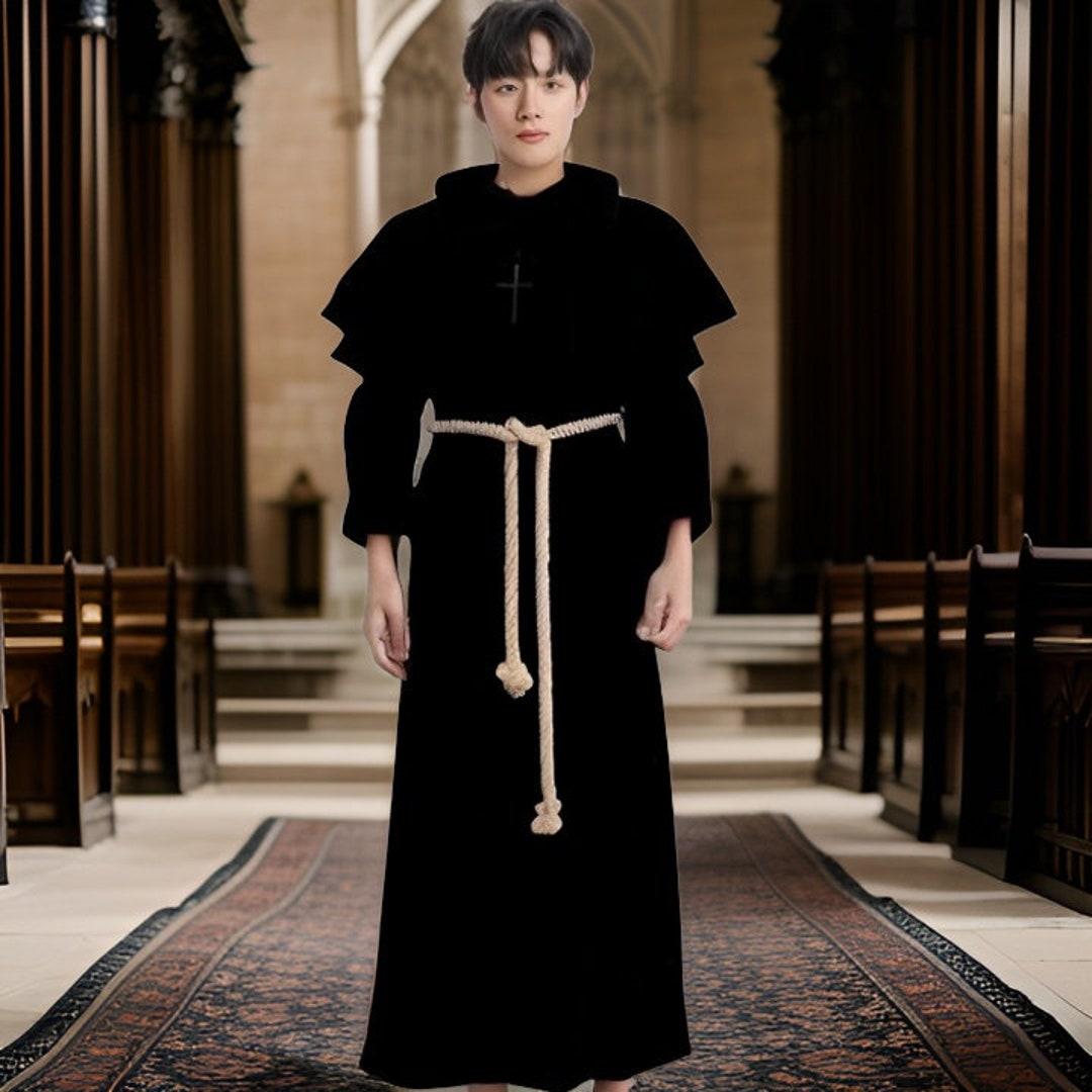 Renaissance Priest Hooded Robe Christian Friar Priest Robes Medieval ...