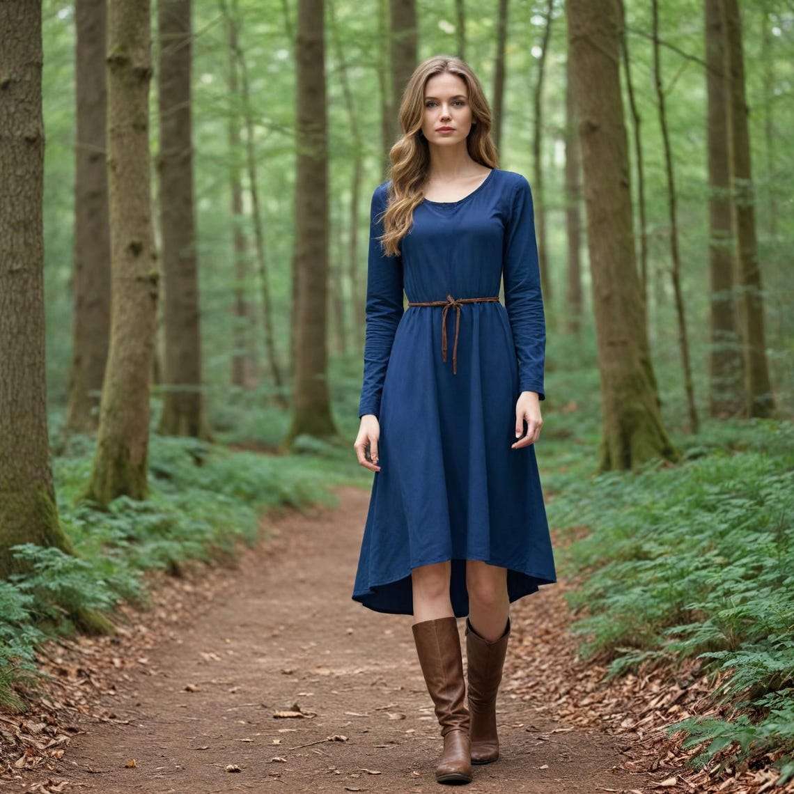 Blue Medieval Tunic Dress Viking Gown PDF Sewing Pattern Renaissance ...