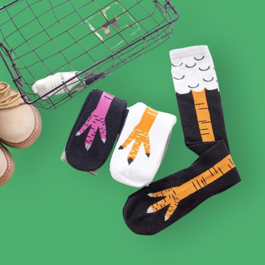 Novelty Chicken Legs Socks Stocking Over the Knee Socks Crazy Chicken ...