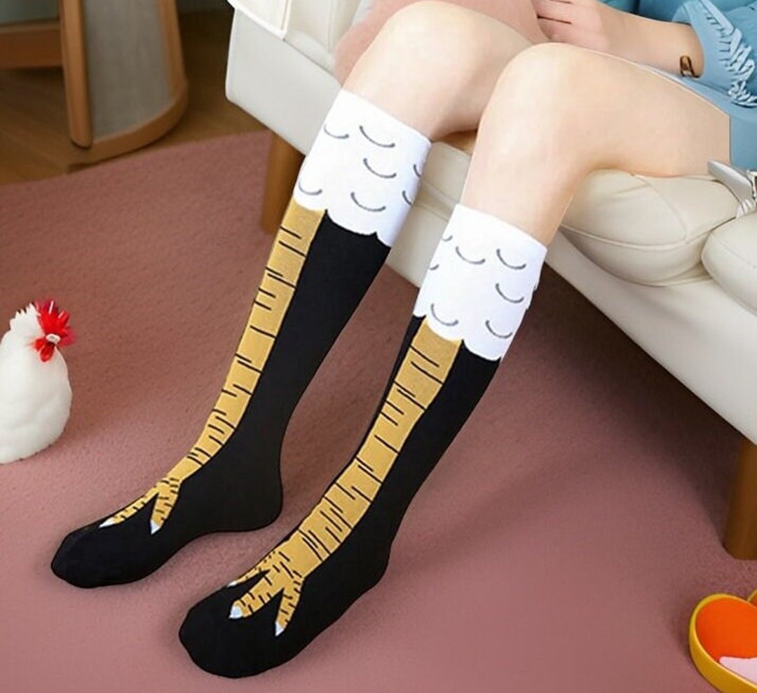 Novelty Chicken Legs Socks Stocking Over the Knee Socks Crazy Chicken ...