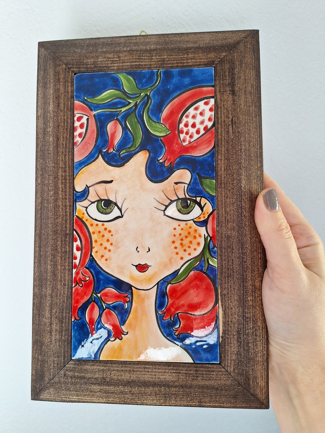 Hand Made Wood Framed Ceramic Tile - Etsy