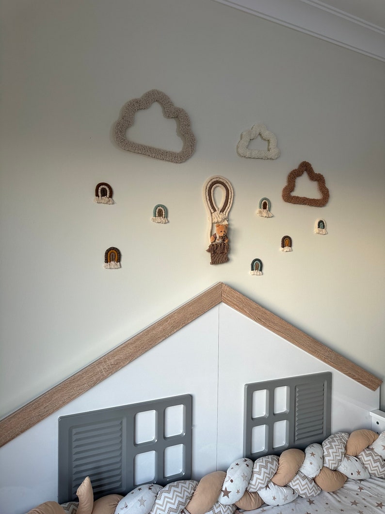 Rainbow & Hot Air Balloon Macrame Wall Hanging | Handmade Kids Room ...