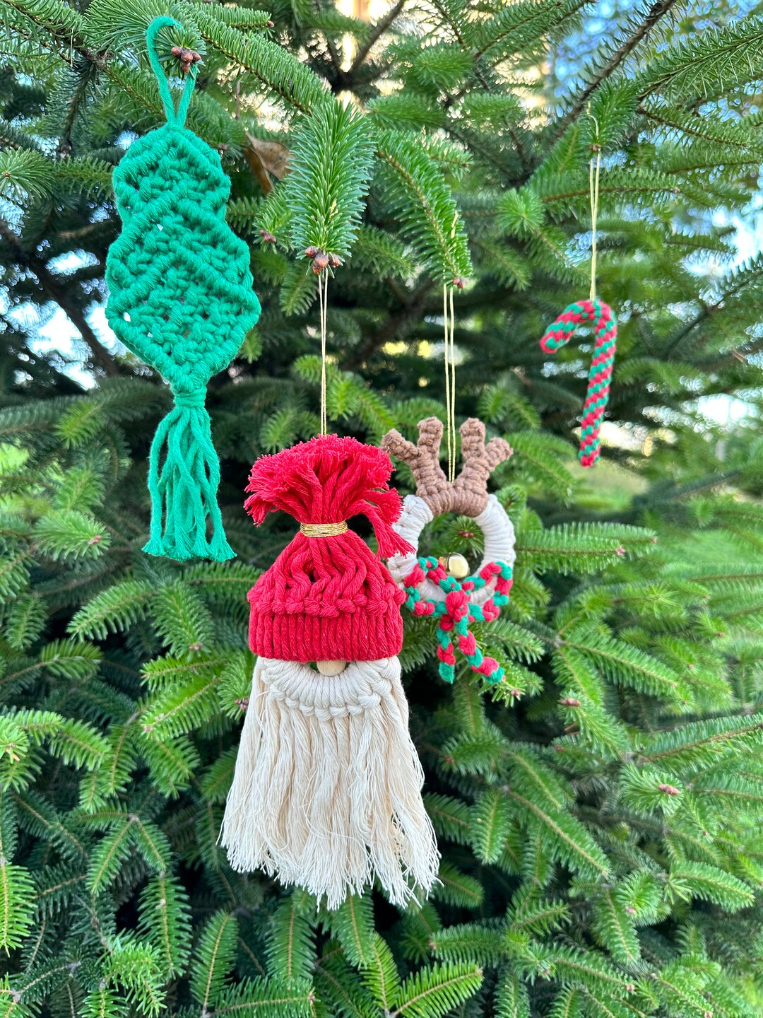Macrame Christmas Ornament Macrame Christmas Tree Ornament - Etsy