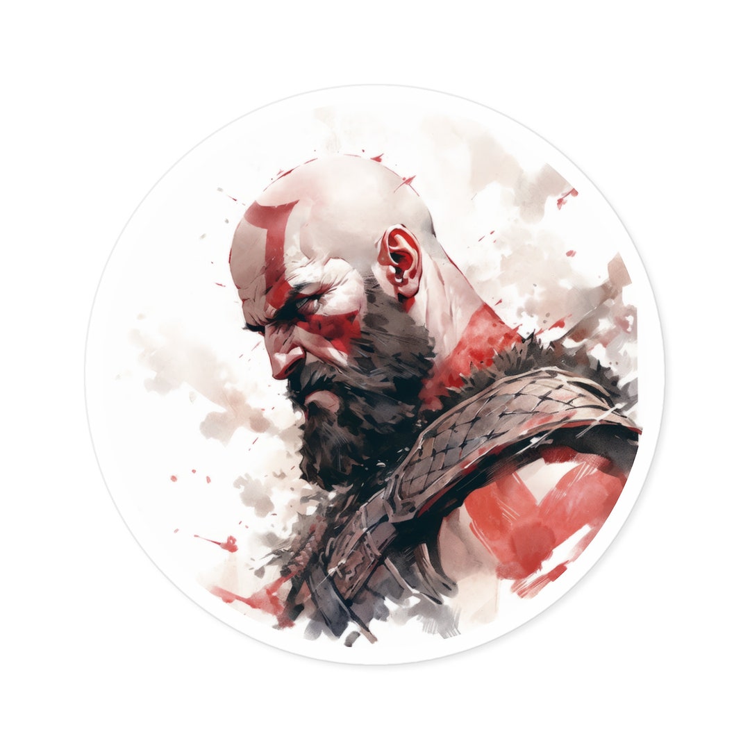 Kratos Watercolor Art - God of War Sticker - Etsy
