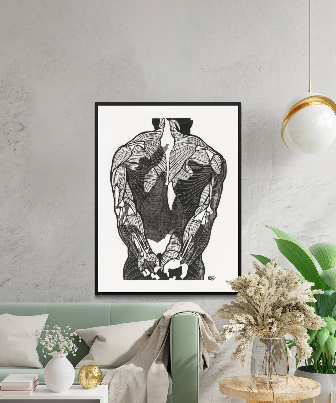 Anatomical Study of a Man's Back Muscles Vinyl Wall Art - Etsy