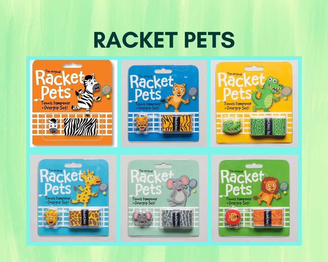 Racket Pets Tennis Racquet Dampener and Over Grip Matching Sets in ...