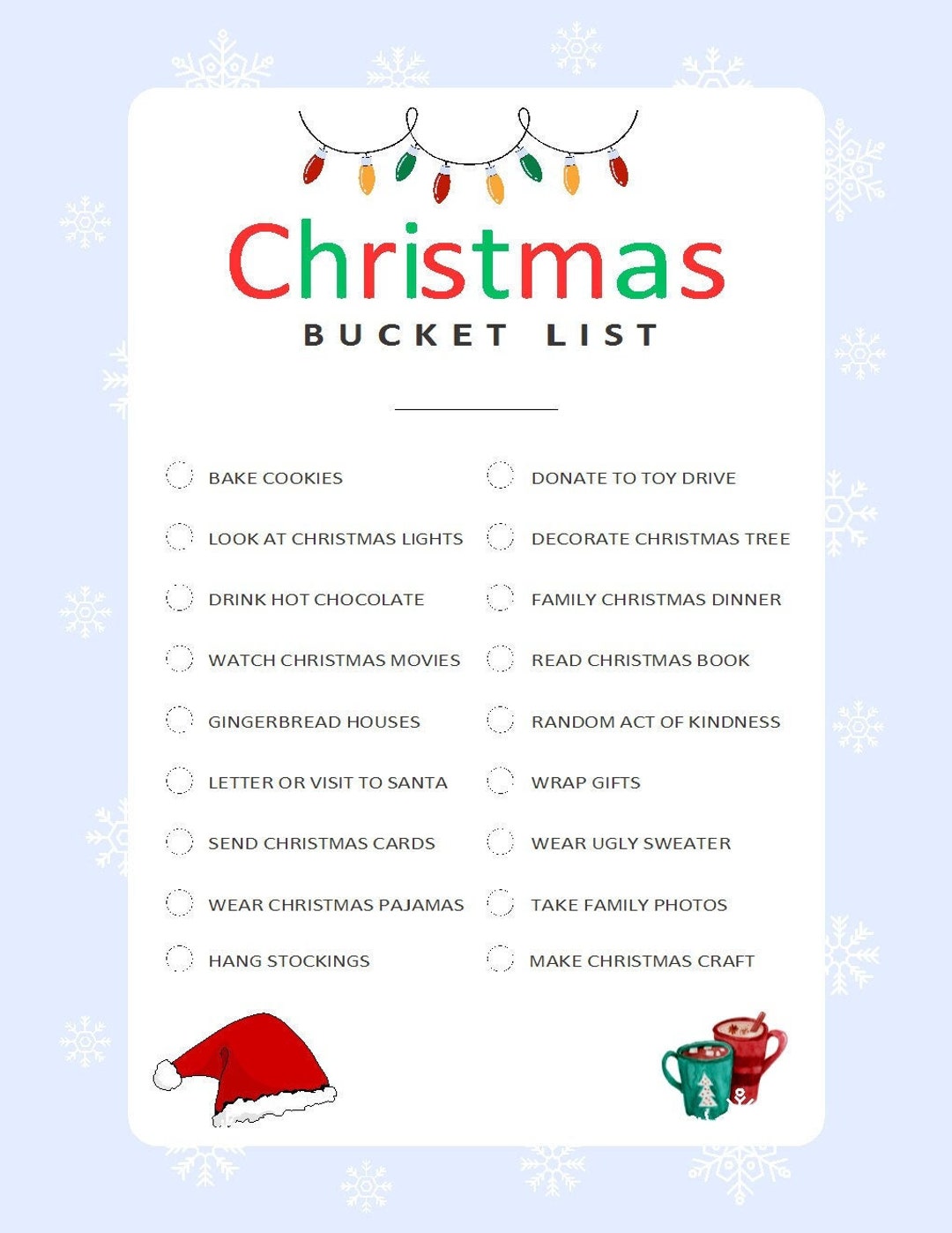 Printable Christmas Planning Sheets - Blue - Etsy
