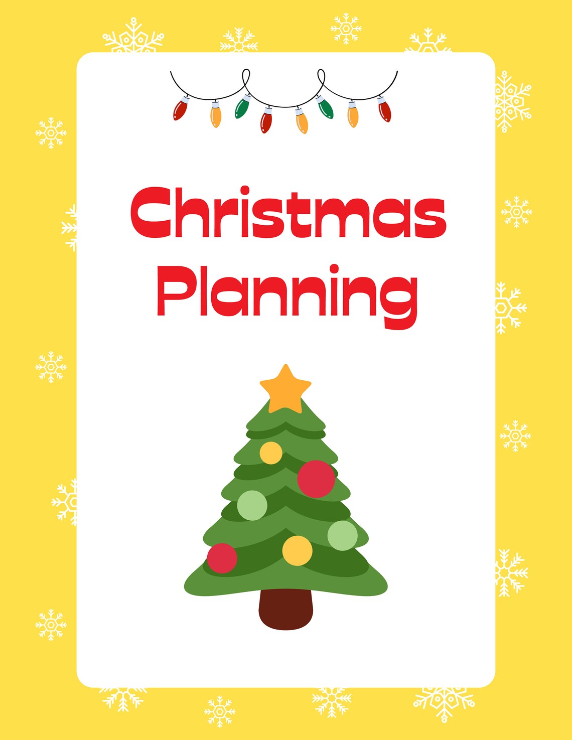 Printable Christmas Planning Sheets - Yellow - Etsy